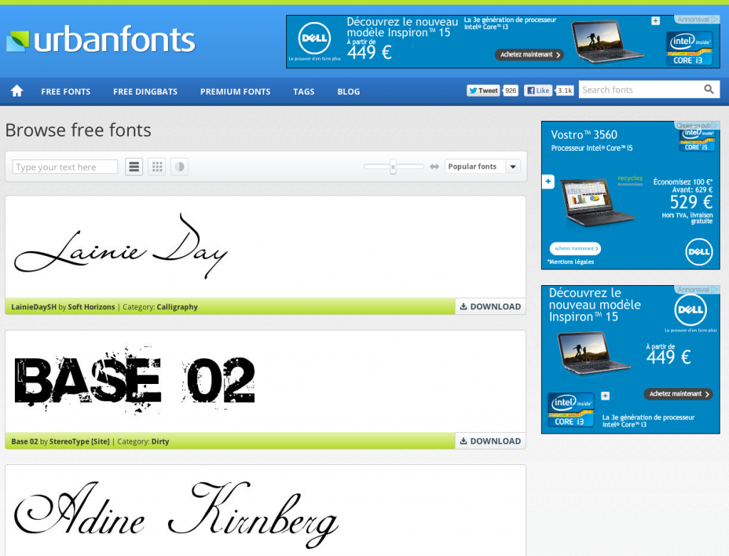 Liste de Font - Developpeur / integrateur web (Growth Hacker)